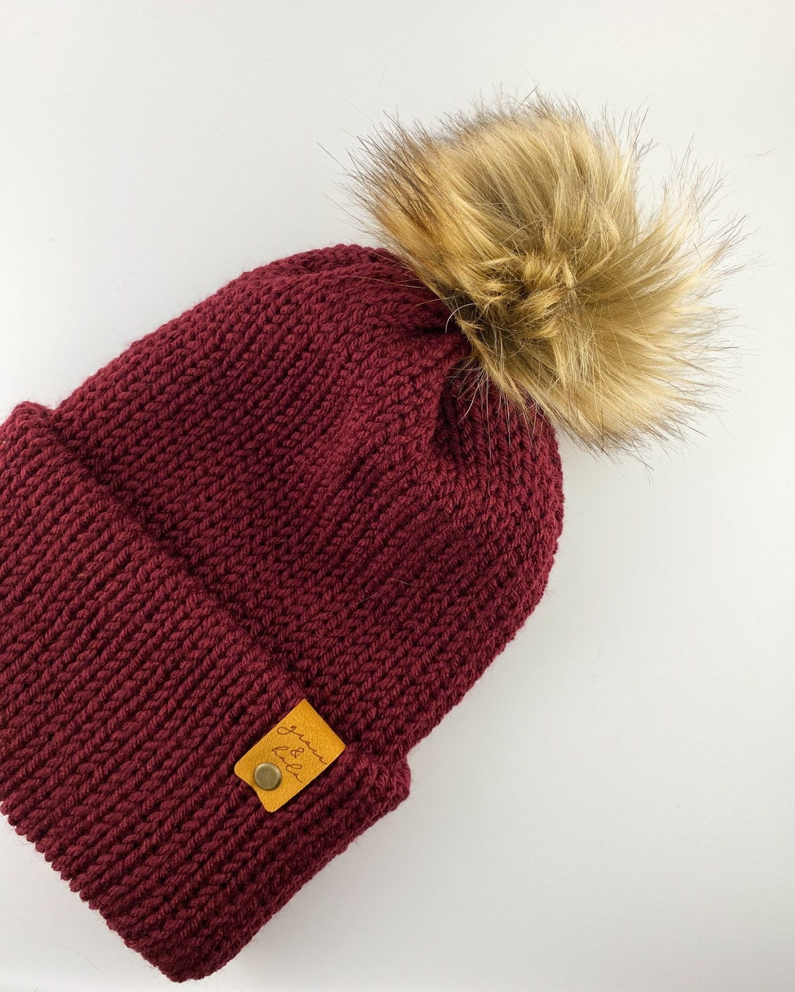 Maroon Knit Beanie Basic Fitted Beanie Women Knit Hat Men - Etsy