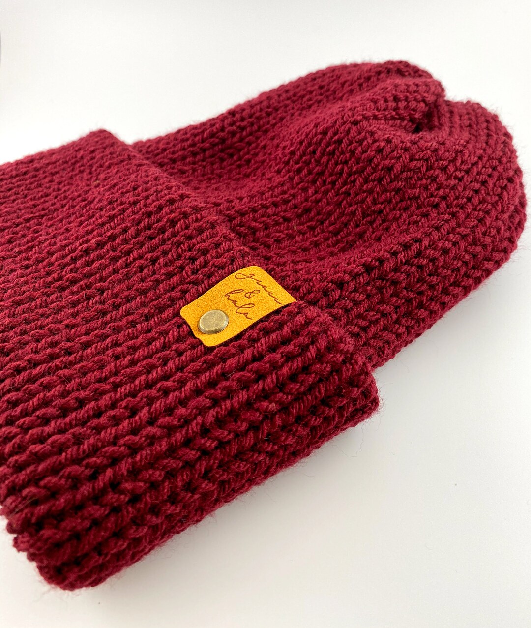 Maroon Knit Beanie Basic Fitted Beanie Women Knit Hat Men - Etsy
