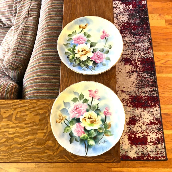 Vintage Rose Plates - Etsy