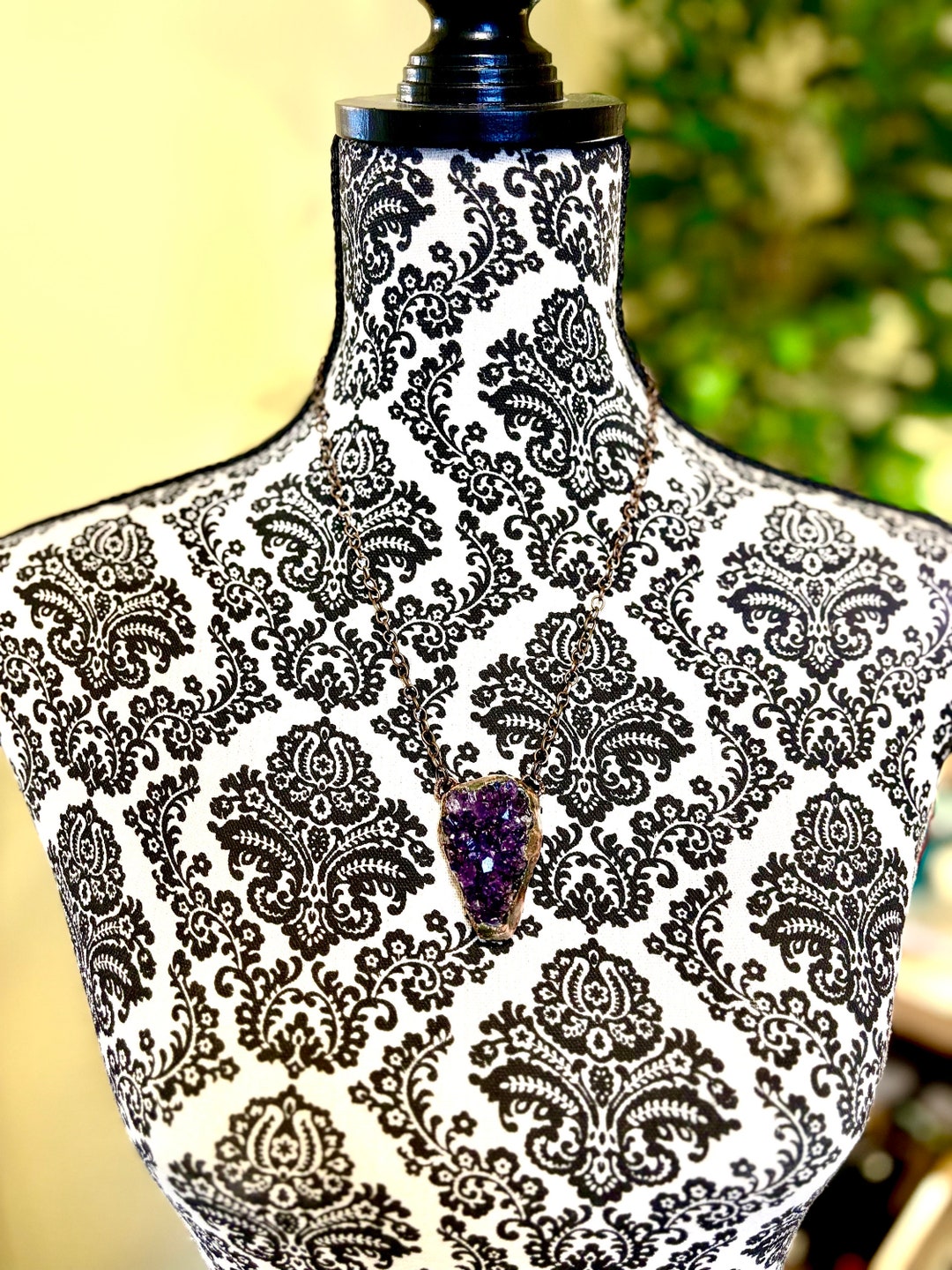 Bold Raw Amethyst Necklace. Amethyst Crystal. Electroformed Jewelry ...