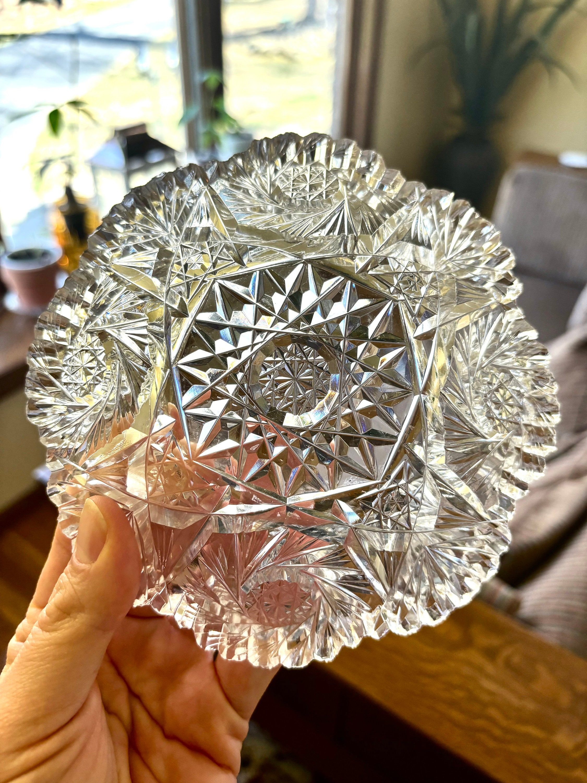 Stunning Vintage 1876-1916 ABP Crystal Nut Dish. American Brilliant ...