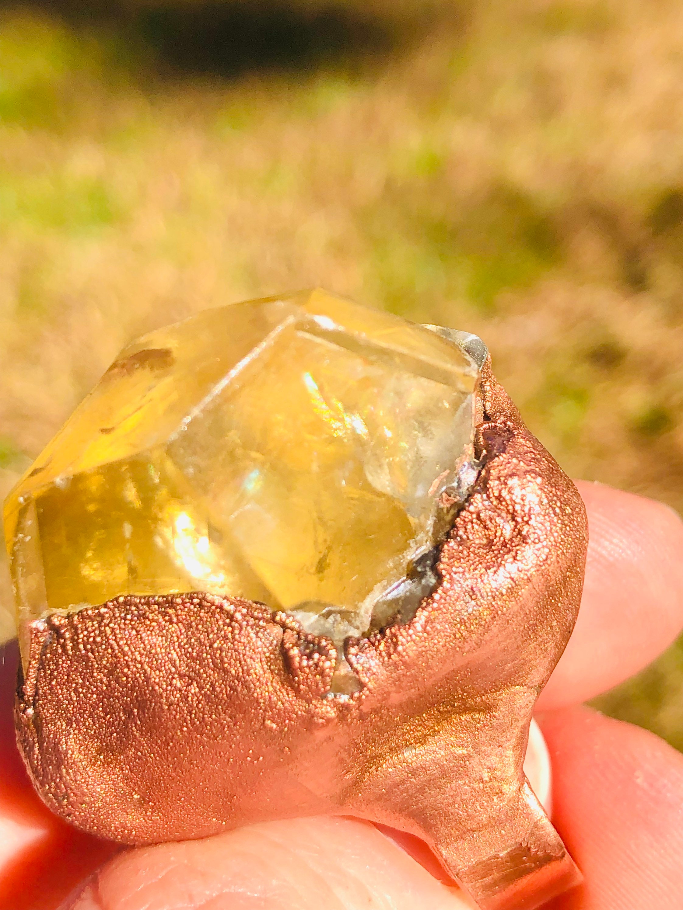 Golden Calcite Copper Ring. Statement Ring. Raw Crystal - Etsy
