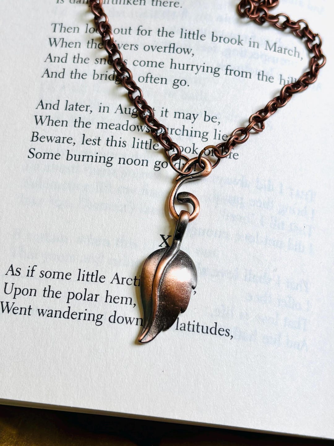 Repurposed Clap Copper Leaf Necklace. Nature Inspired Jewelry. Copper ...