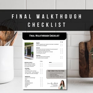 Realtor's Final Walkthrough Checklist Template, Editable Checklist ...