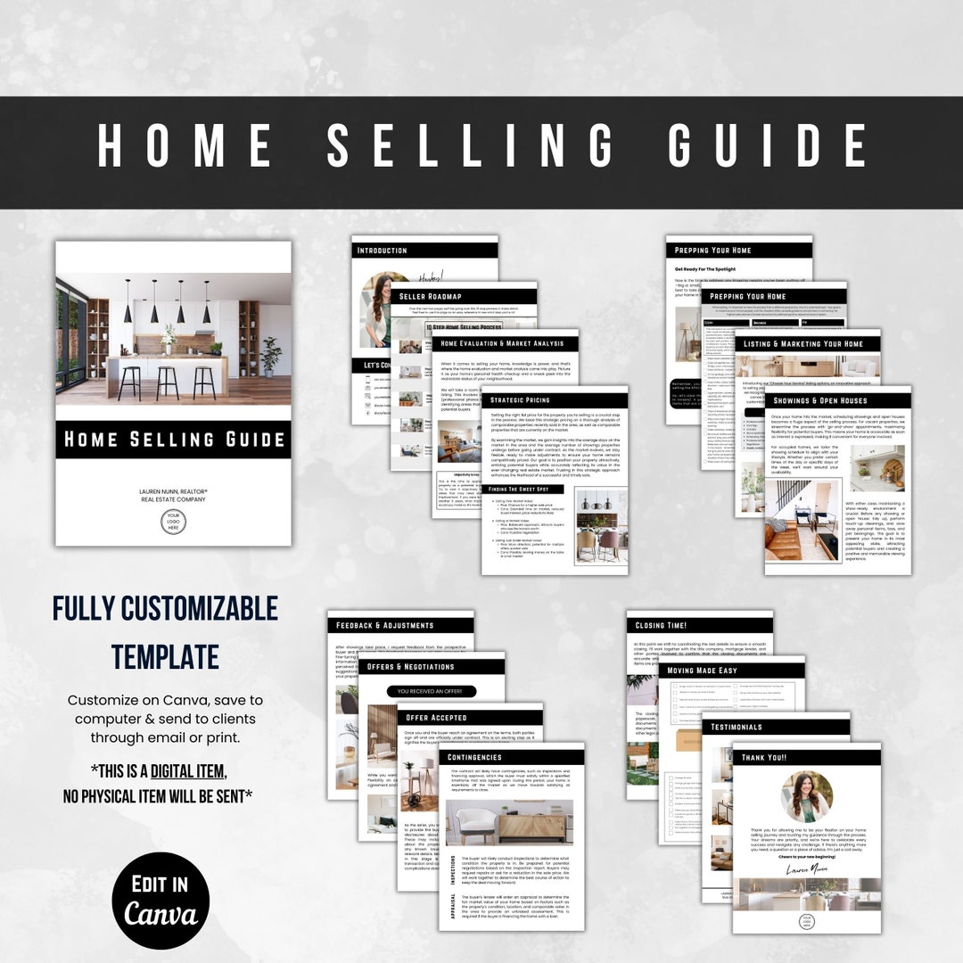 Home Selling Guide Template: Real Estate Seller Roadmap (canva Editable ...