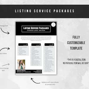 Real Estate Listing Service Template: Commission Packages (canva, 8 ...