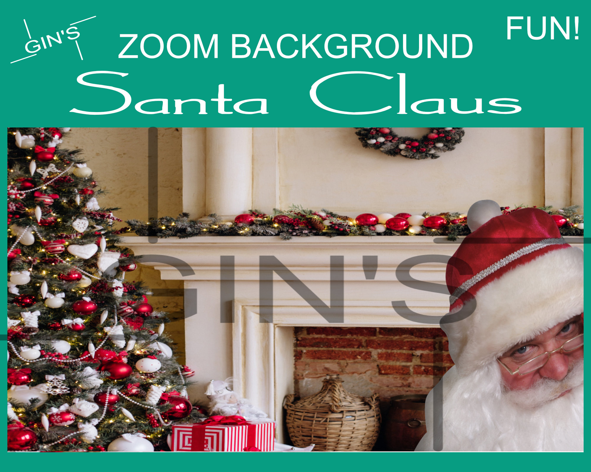 Digital Drawing & Illustration Zoom Background Santa Claus Christmas ...