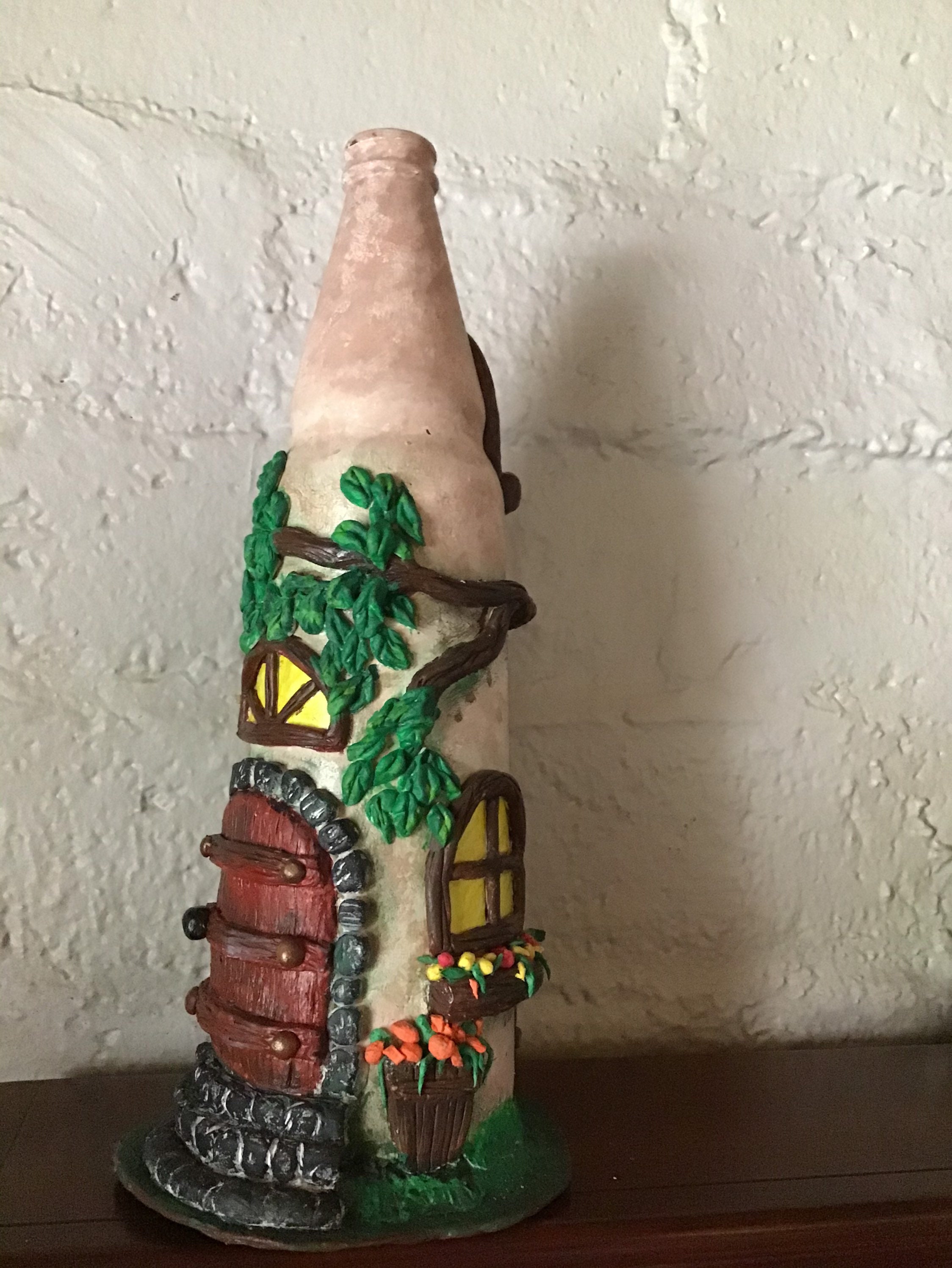 Rustic Cottage on Glass Bottle - Etsy