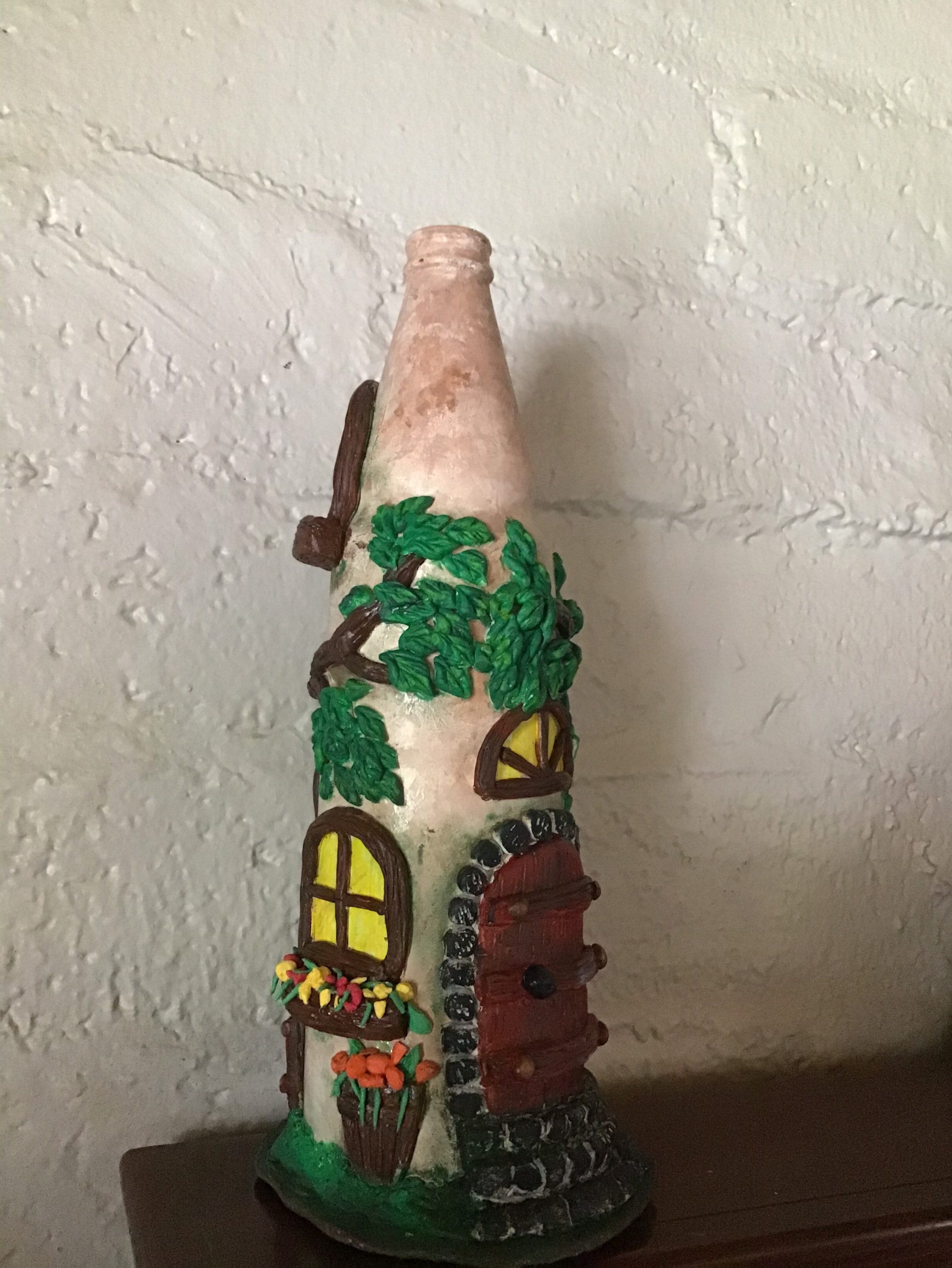 Rustic Cottage on Glass Bottle - Etsy