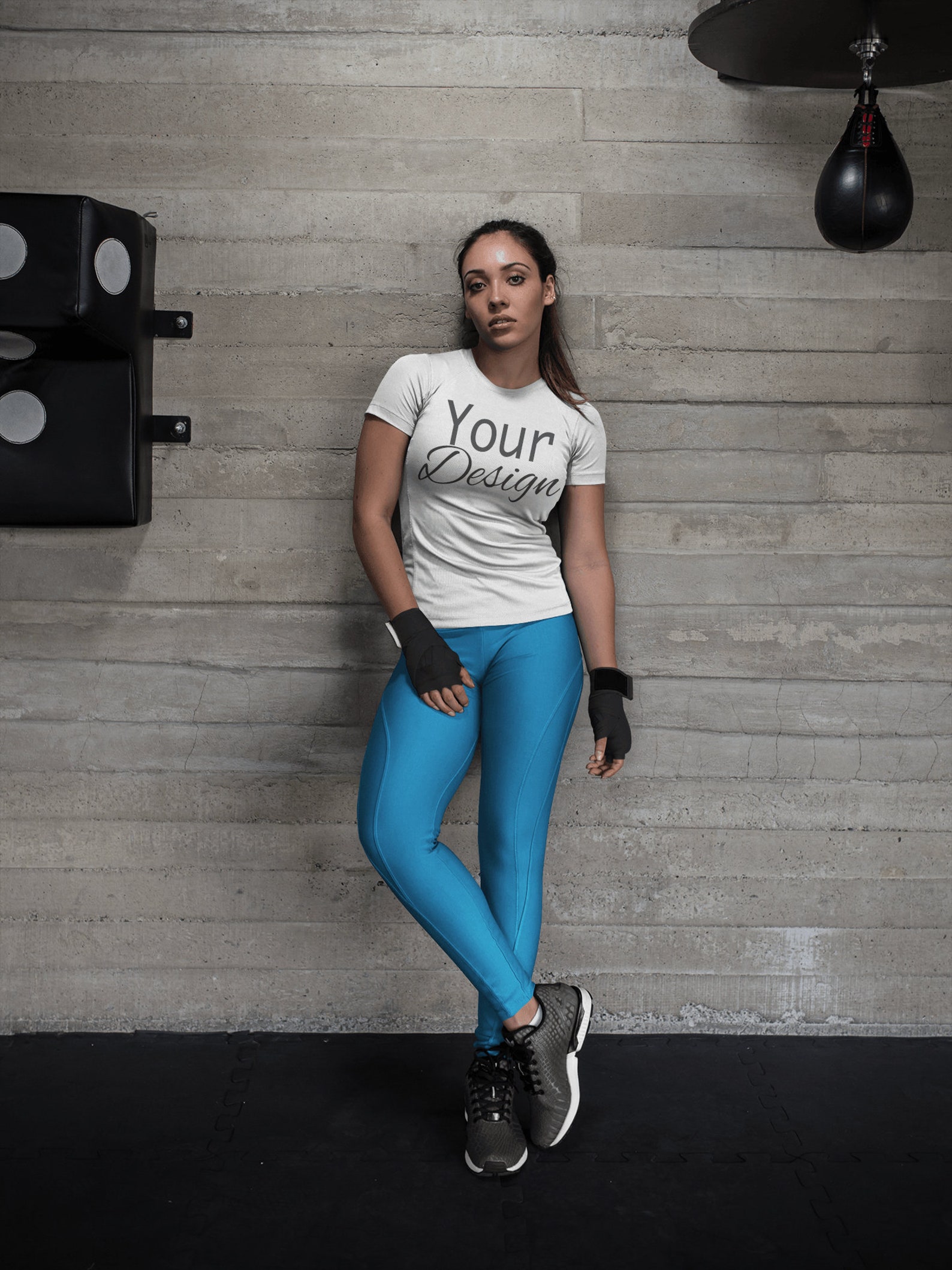 Attractive Latina Woman In Workout Clothes In Gym Against A Etsy