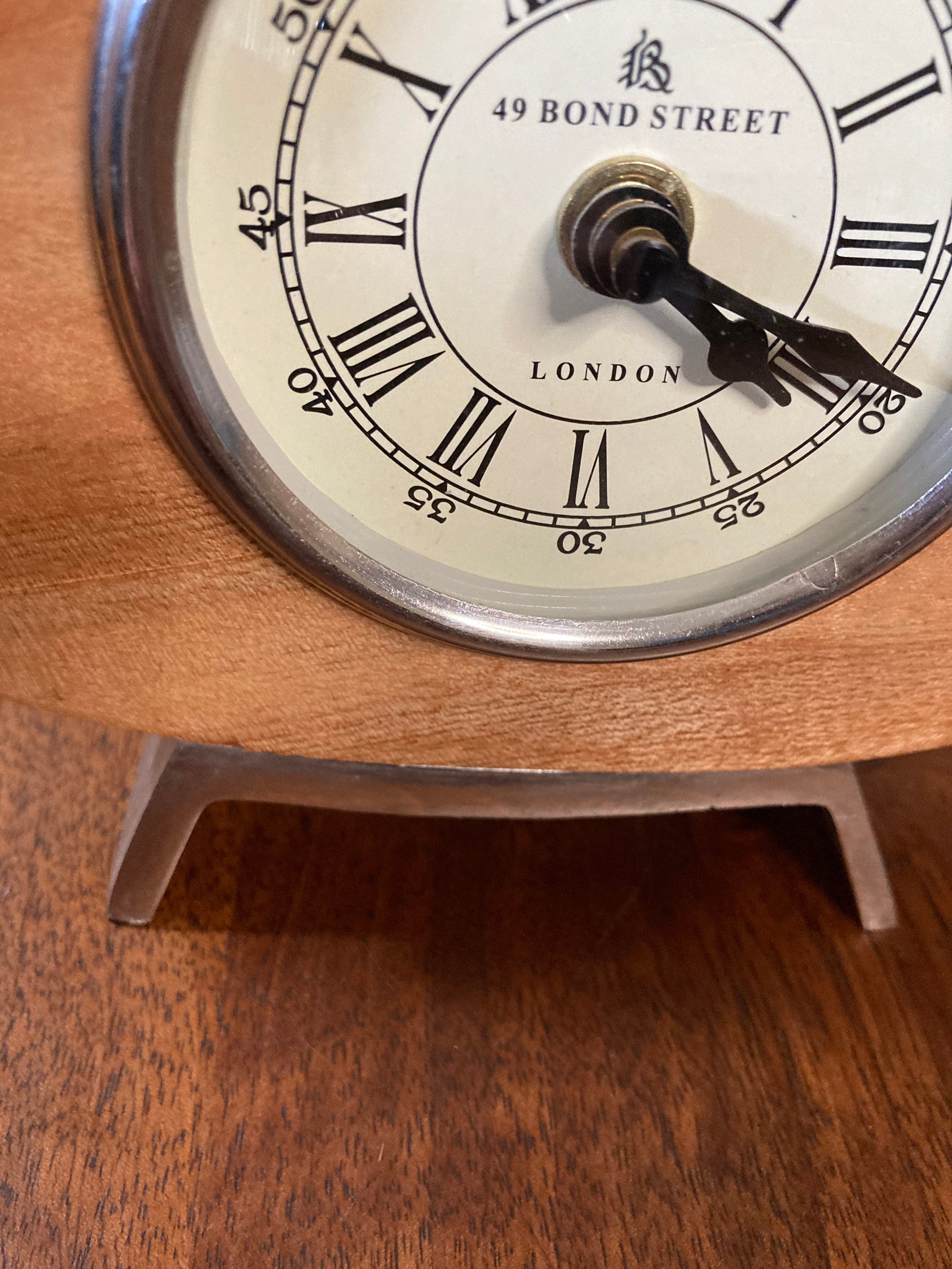 49 Bond Street London Clock Retro Wood Metal Working Condition - Etsy