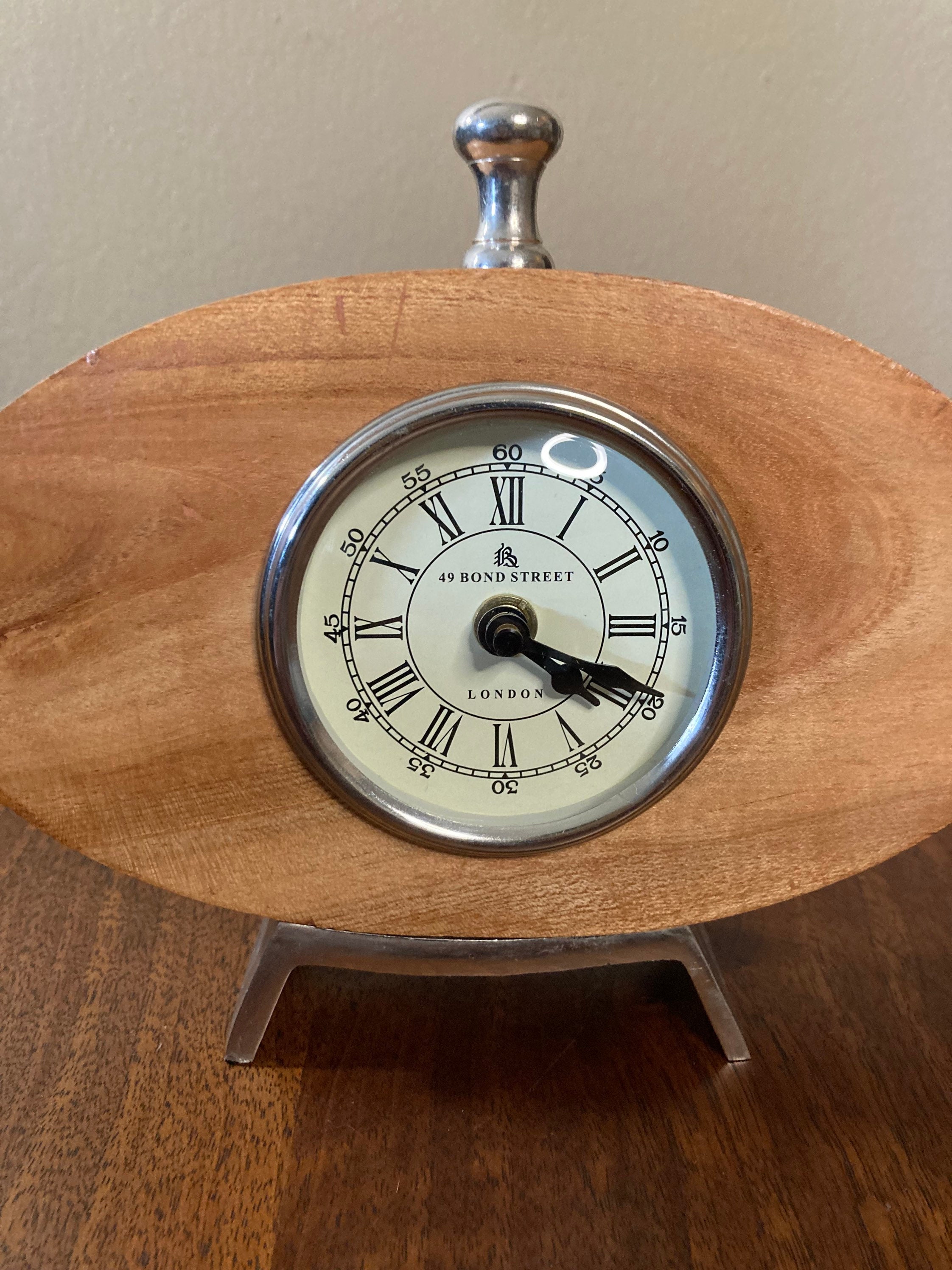 49 Bond Street London Clock Retro Wood Metal Working Condition - Etsy