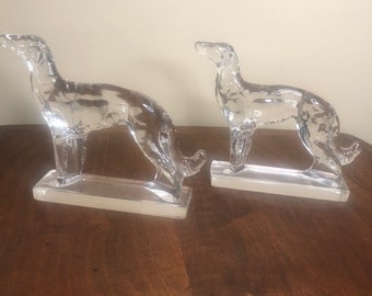 Glass Dog Bookends - Etsy