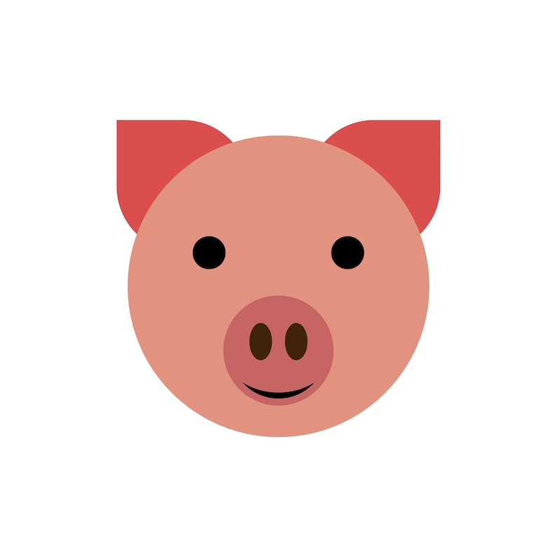 Pig Nursery Art Print Instant Printable Simple Cute Pig Face Art for ...