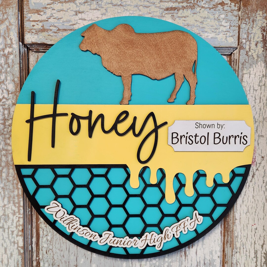 Custom County Fair Round Door Sign, Customizable, Layered Wood Sign ...