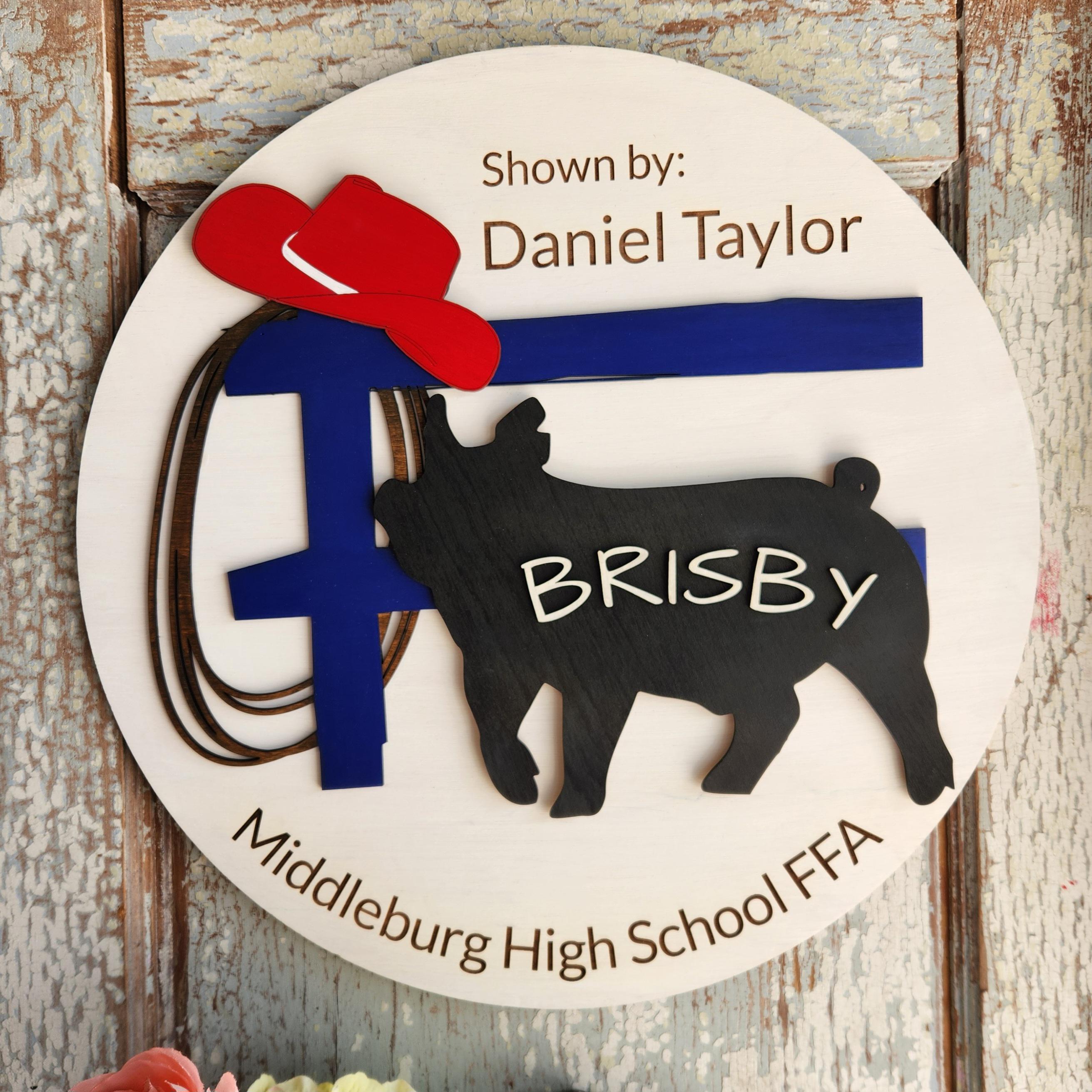 Custom County Fair Round Door Sign, Customizable, Layered Wood Sign ...