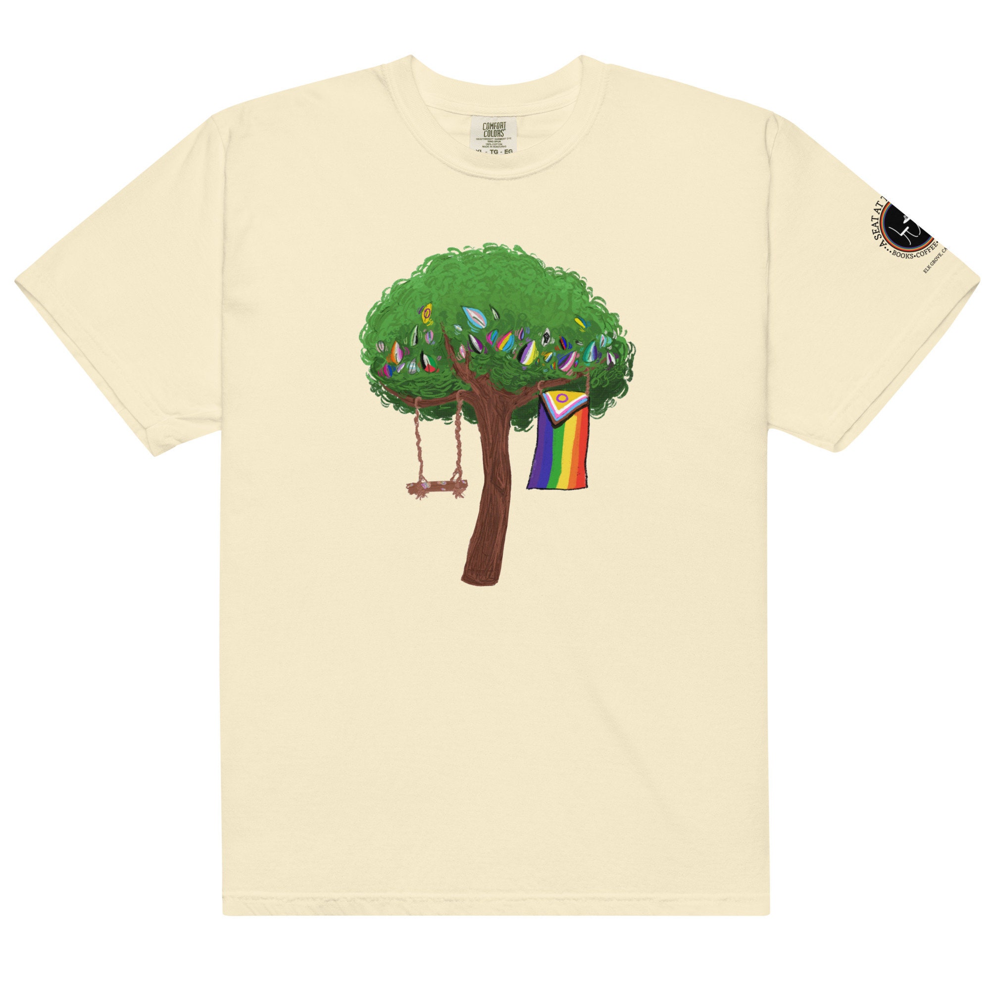 Pride Rainbow Flag Tree: Garment-dyed Heavyweight T-shirt - Etsy