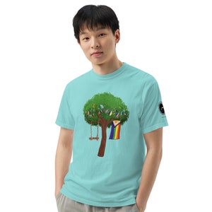 Pride Rainbow Flag Tree: Garment-dyed Heavyweight T-shirt - Etsy