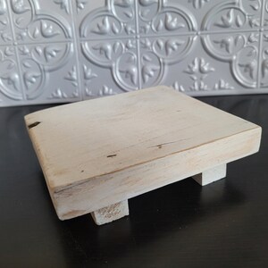 Mini Display Stools, Wood Riser White Distressed, Tabletop Riser, Plant ...