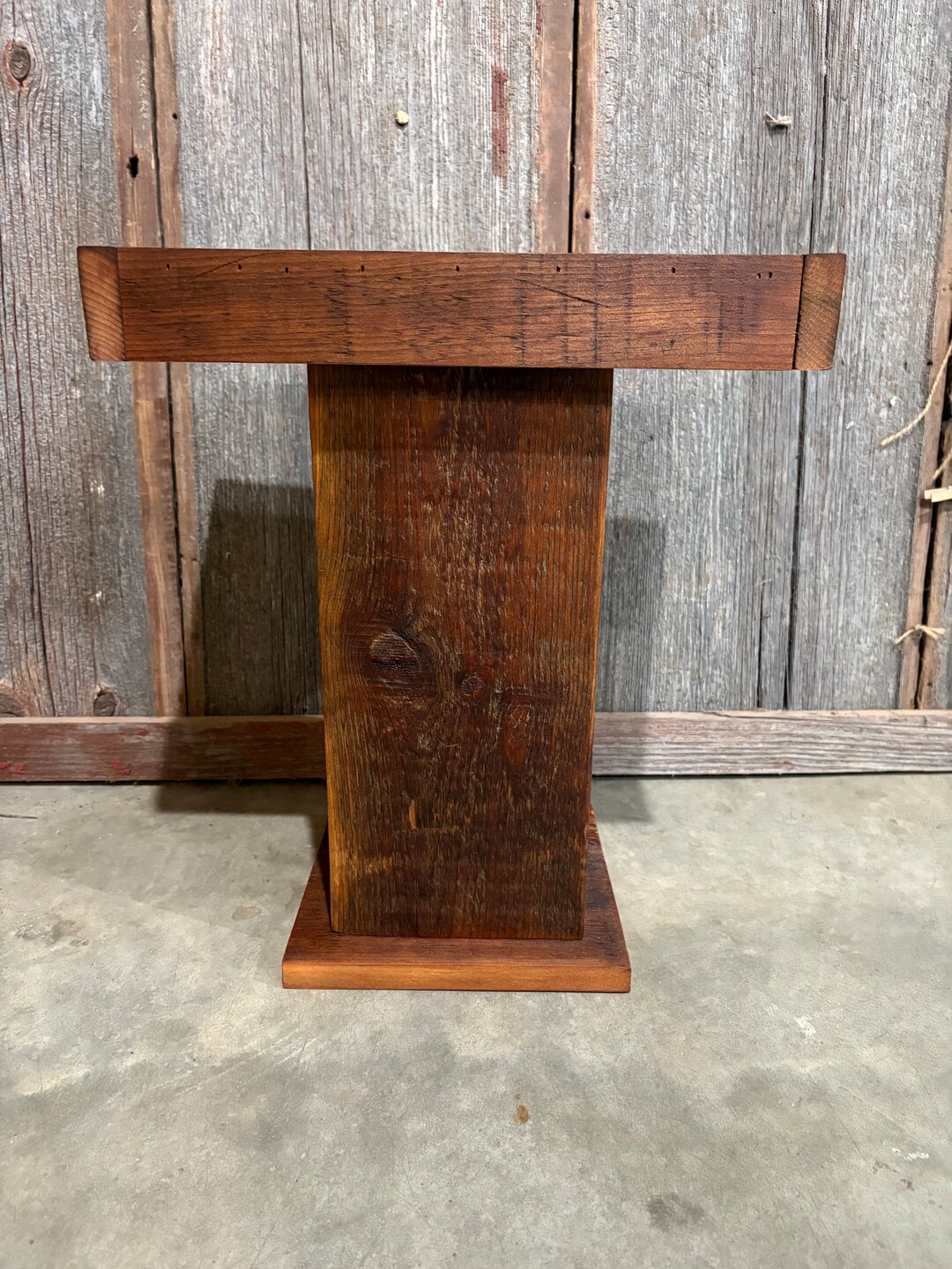 Reclaimed Wood Pedestal Block Riser, Reclaimed Wood Riser, Farmhouse ...