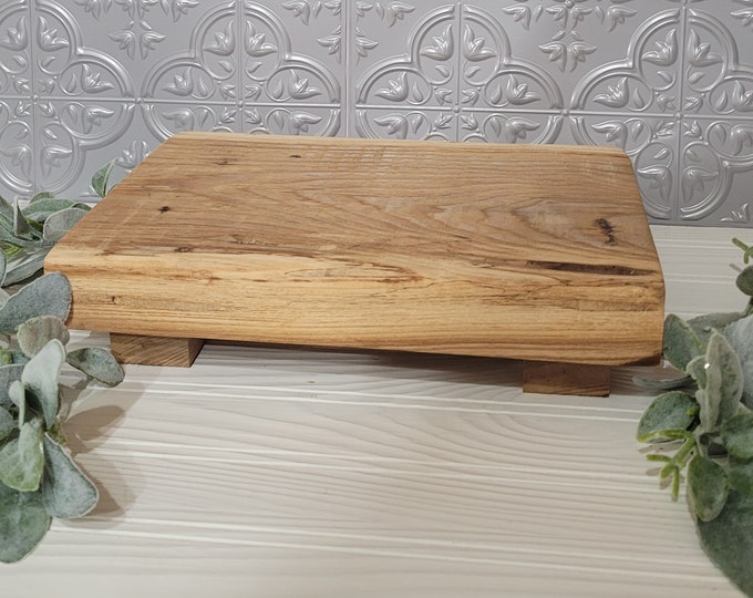 Rustic Reclaimed Wood Riser, Farmhouse Decor, Boho Wood Tray, Vintage ...