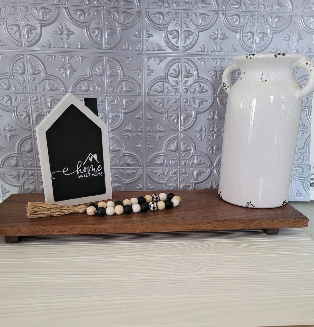 Walnut Wood Riser, Farmhouse Decor, Tabletop Riser, Plant Stand, Candle ...
