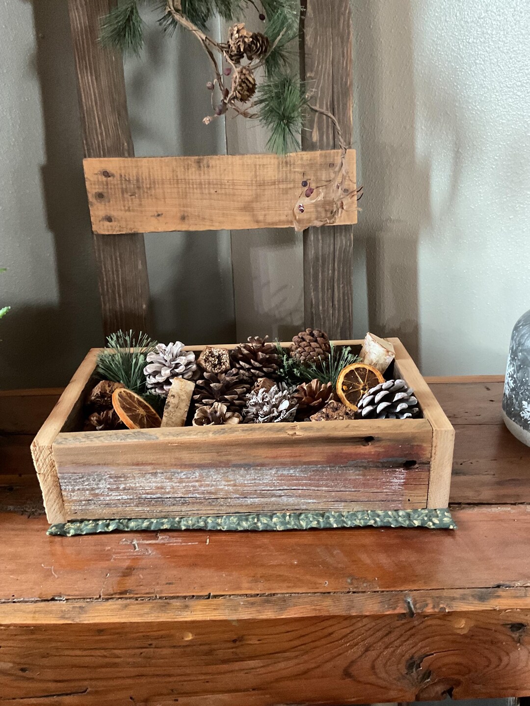 Large Rustic Reclaimed Barn Wood Planter Box, Farmhouse Decor, Boho ...