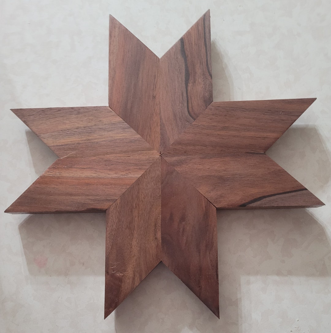 Reclaimed Walnut Wood Barn Star: Rustic Farmhouse Decor, 12 Inch - Etsy