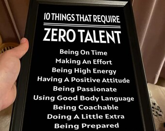 10 Things That Require Zero Talent Poster - Etsy