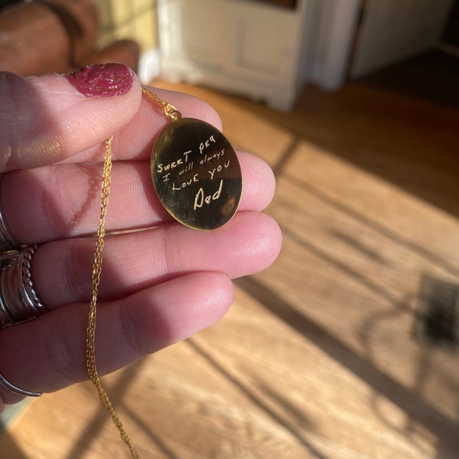 Fingerprint Necklace Engraved Necklace Fingerprint Jewelry - Etsy