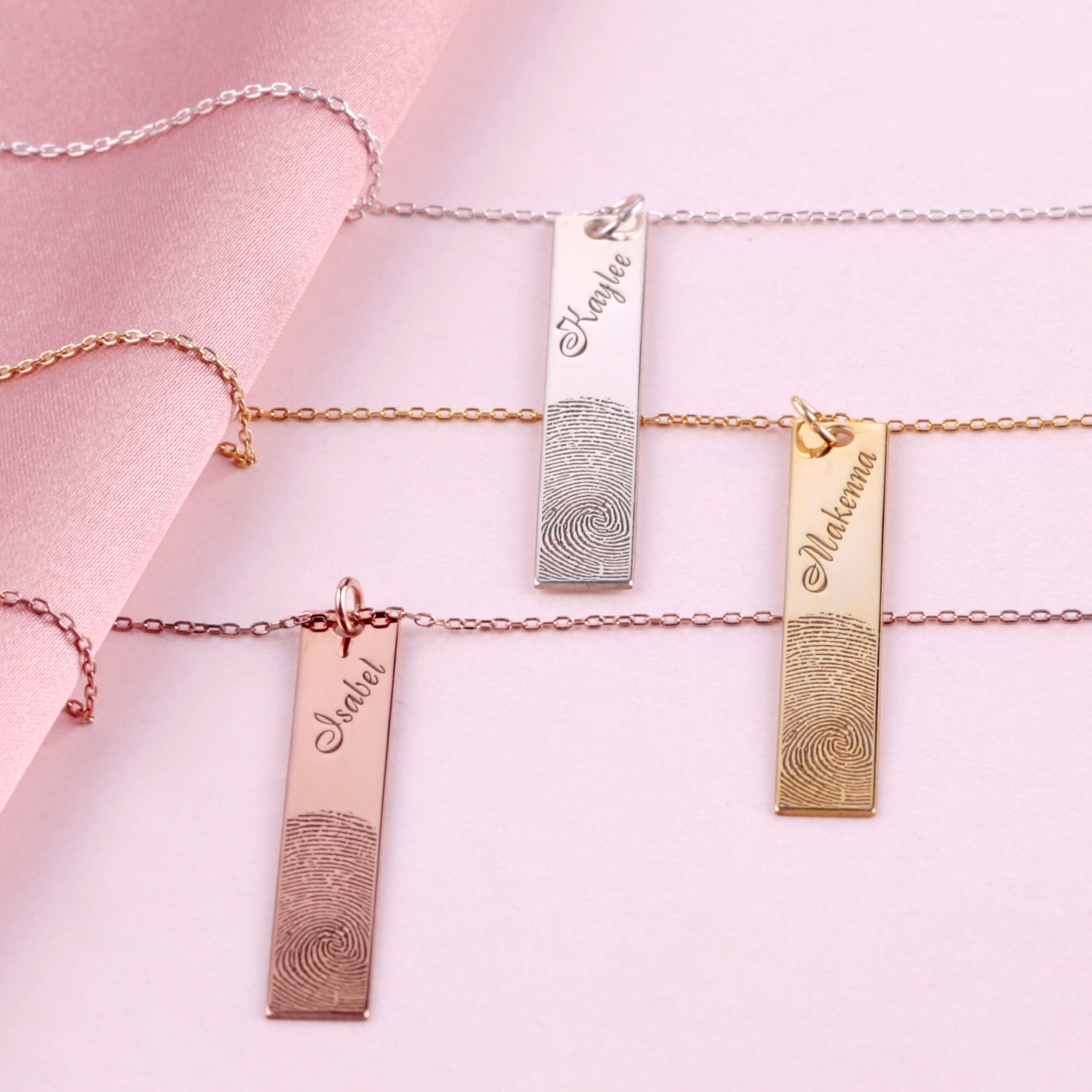 Exact Fingerprint Necklace Handwriting Necklace Engraved | Etsy