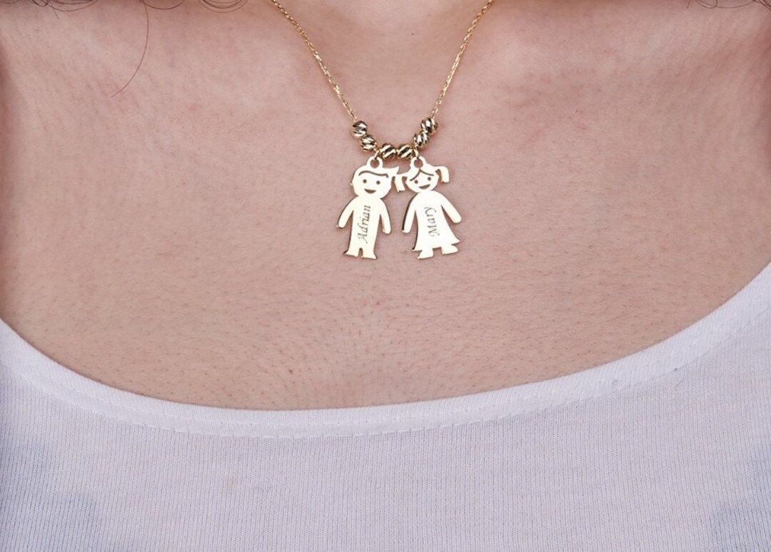 Name Plate Necklace for Kids • Little Girl Name Necklace • Name Jewelry ...