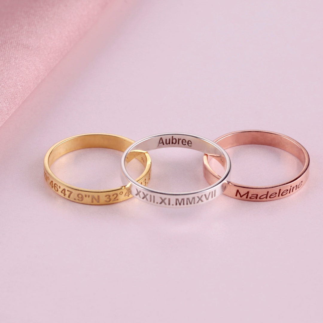 Personalized Ring, Custom Ring, Stack Rings, Personalized Rings for ...