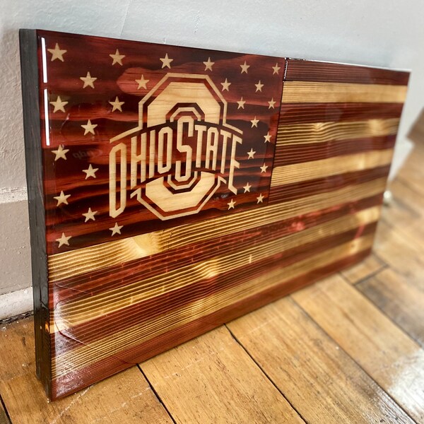 Wooden Ohio American Flag - Etsy