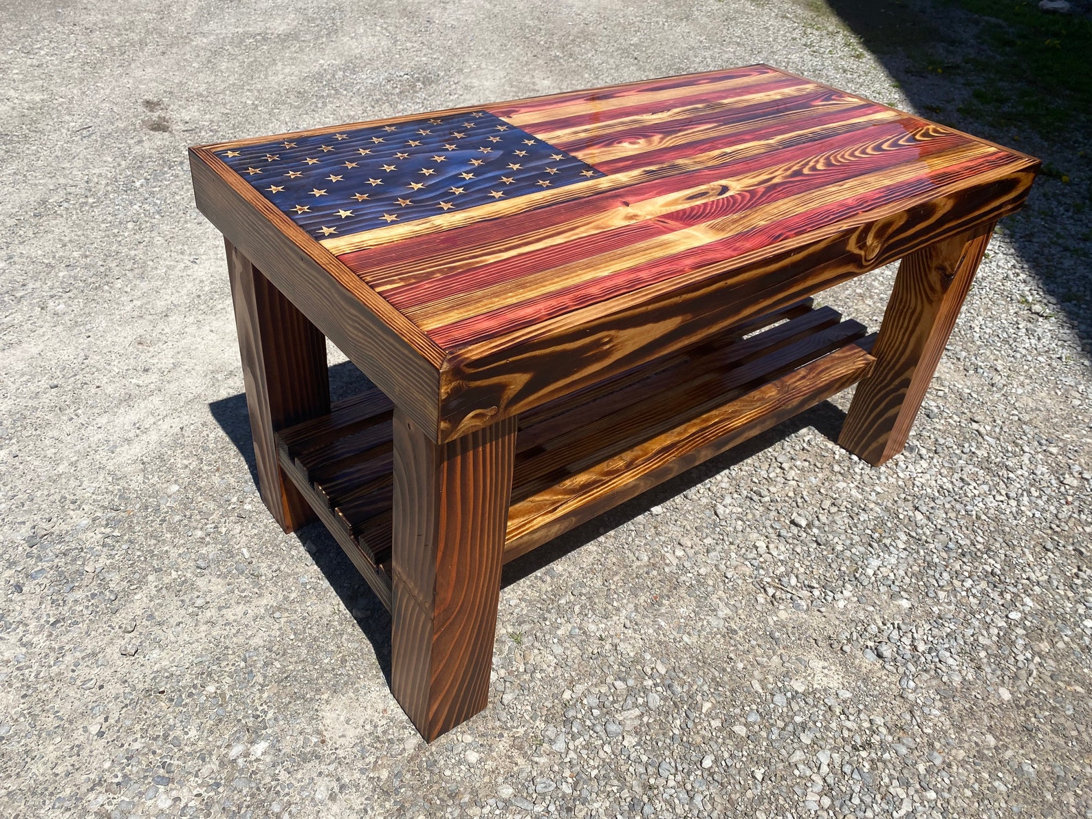 Rustic Wooden American Flag Table Farm House American Flag - Etsy