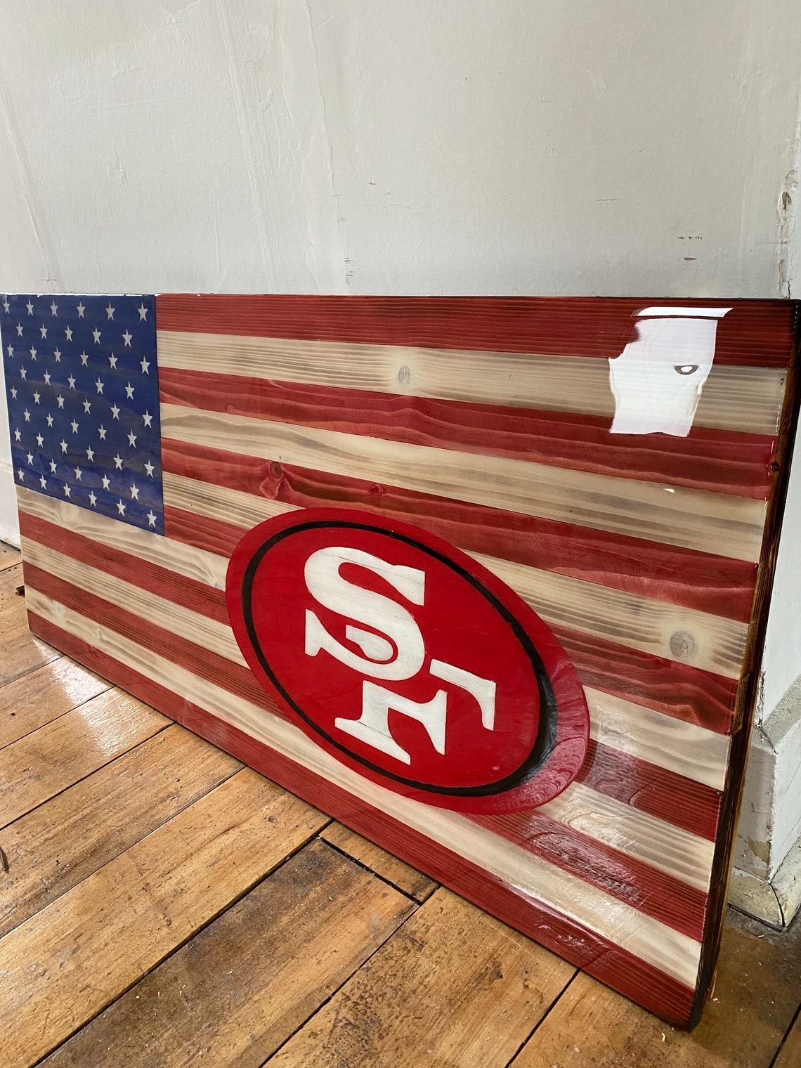 San Francisco 49ers wooden flag | Etsy