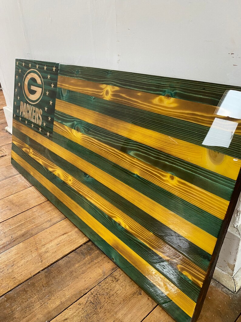 Green Bay Packers Wooden Flag - Etsy