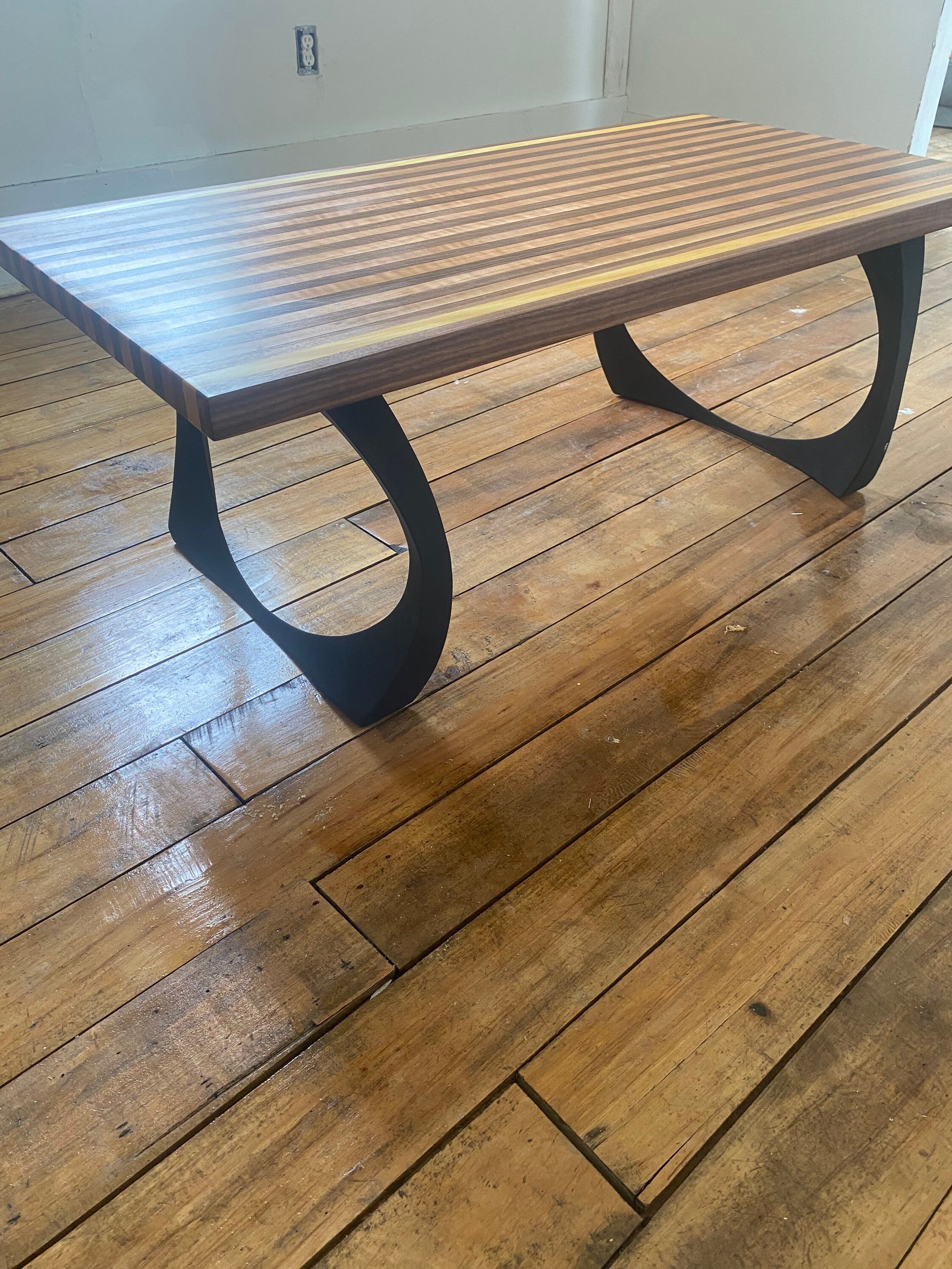 Butcher Block Table Solid Wood Coffee Table Wood and Steel - Etsy