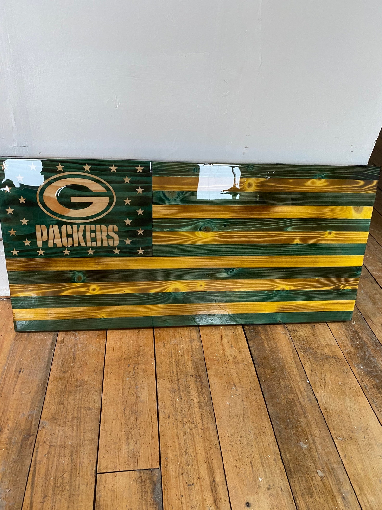 Green Bay Packers Wooden Flag - Etsy