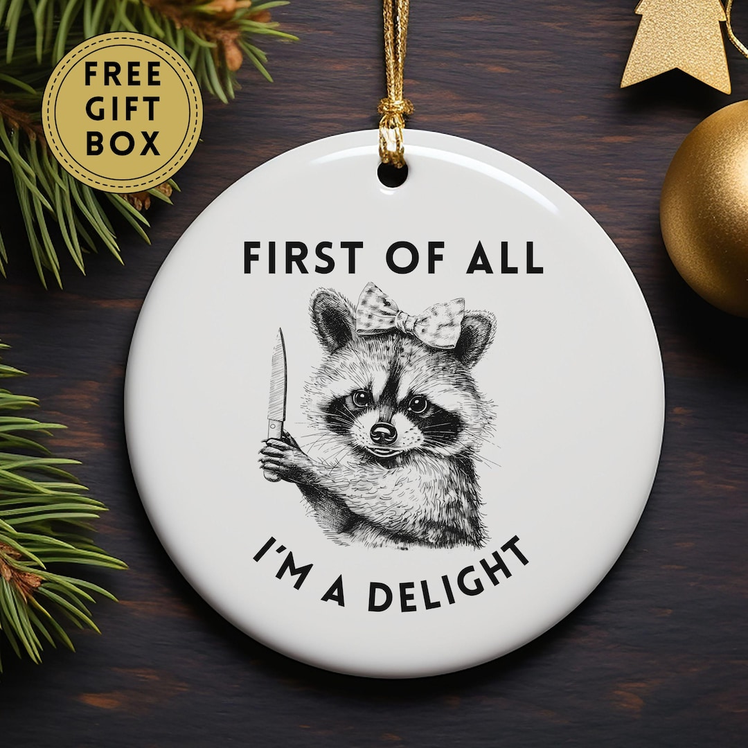 Funny Raccoon Ornament, Raccoon Christmas Ornament, Meme Ornament ...