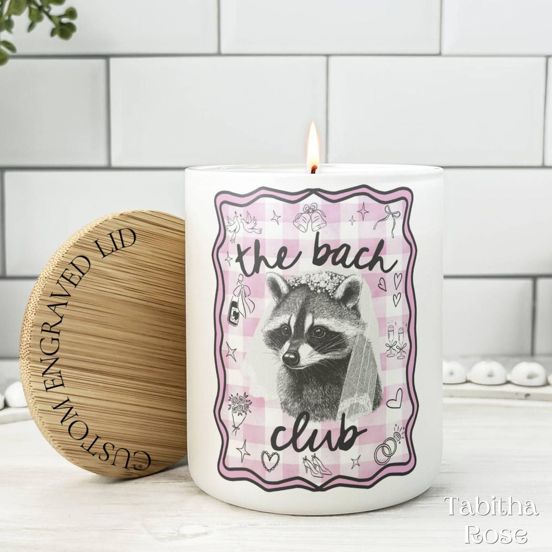 Feral Bachelorette Candle, Raccoon Bride Soy Candle, Funny Bach Party ...