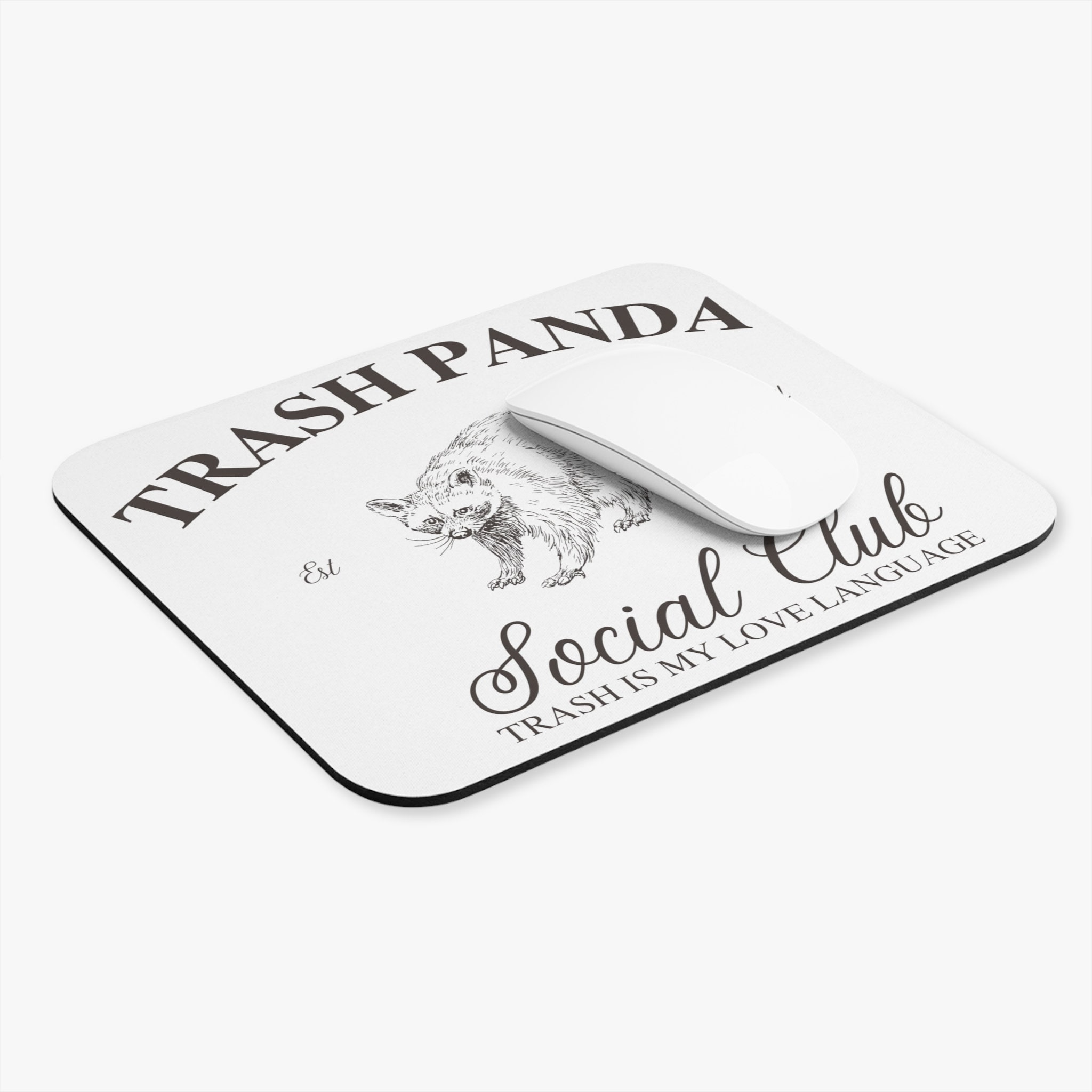 Raccoon Mouse Pad, Trash Panda Social Club Raccoon, Funny Racoon Decor ...