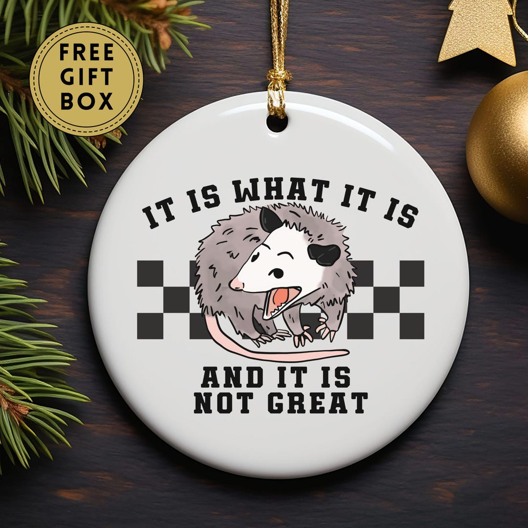 Possum Christmas Ornament, It is What It is and It is Not Great, Funny ...