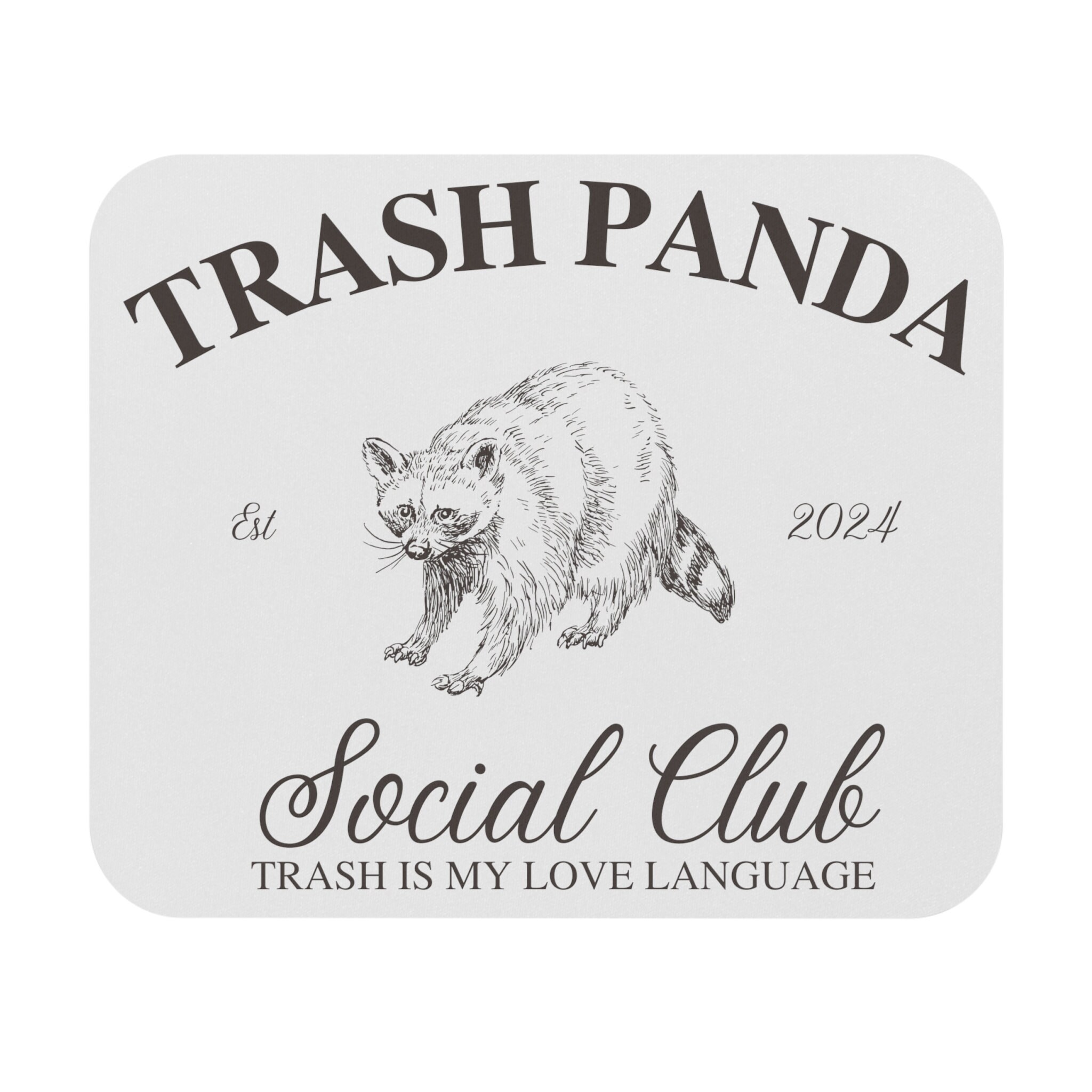 Raccoon Mouse Pad, Trash Panda Social Club Raccoon, Funny Racoon Decor ...