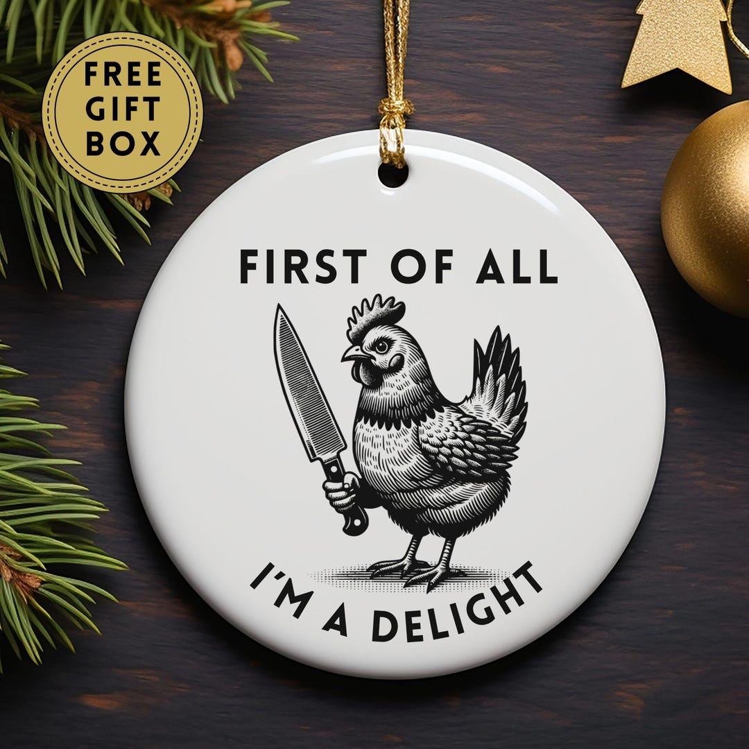 Funny Chicken Ornament, Chicken Christmas Ornament, Meme Ornament ...