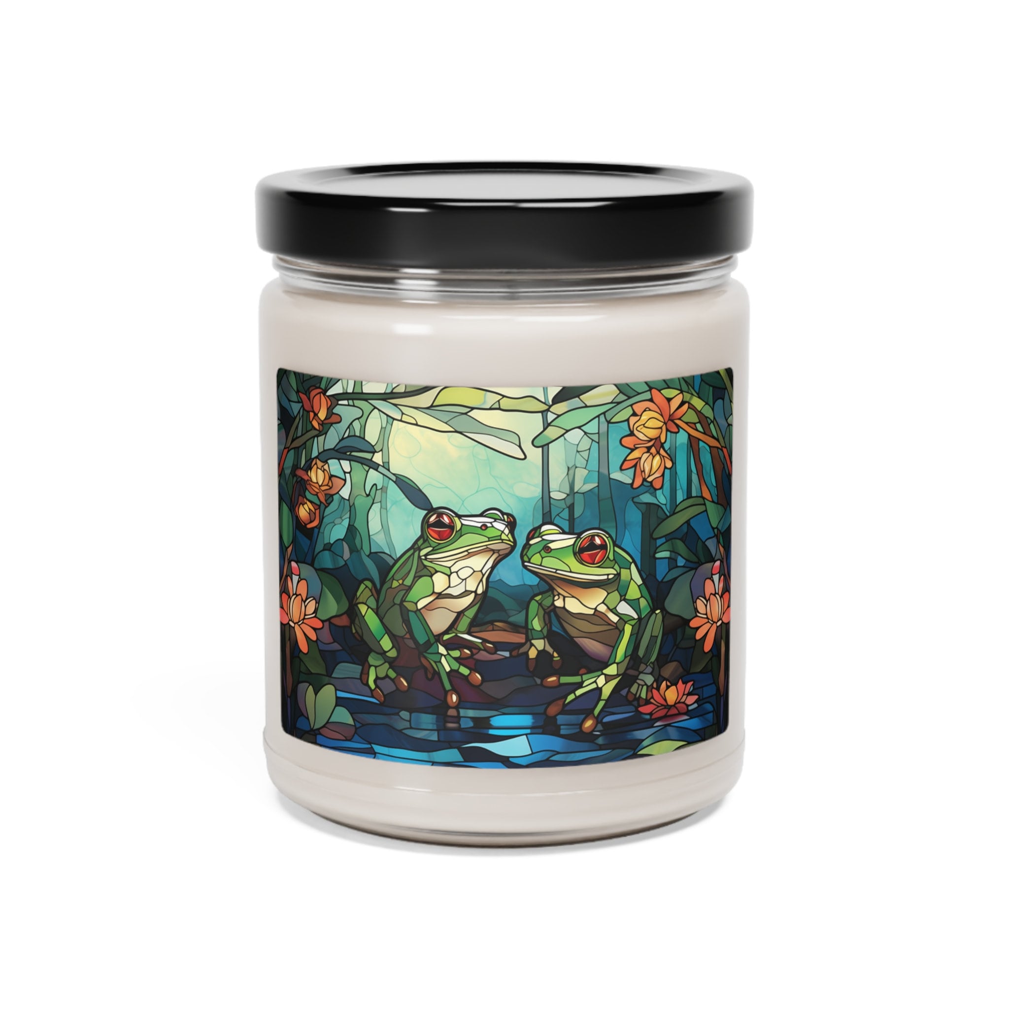 Stained Glass Style Frog Candle, 9oz Candle, Cute Frog Home Decor, Frog ...