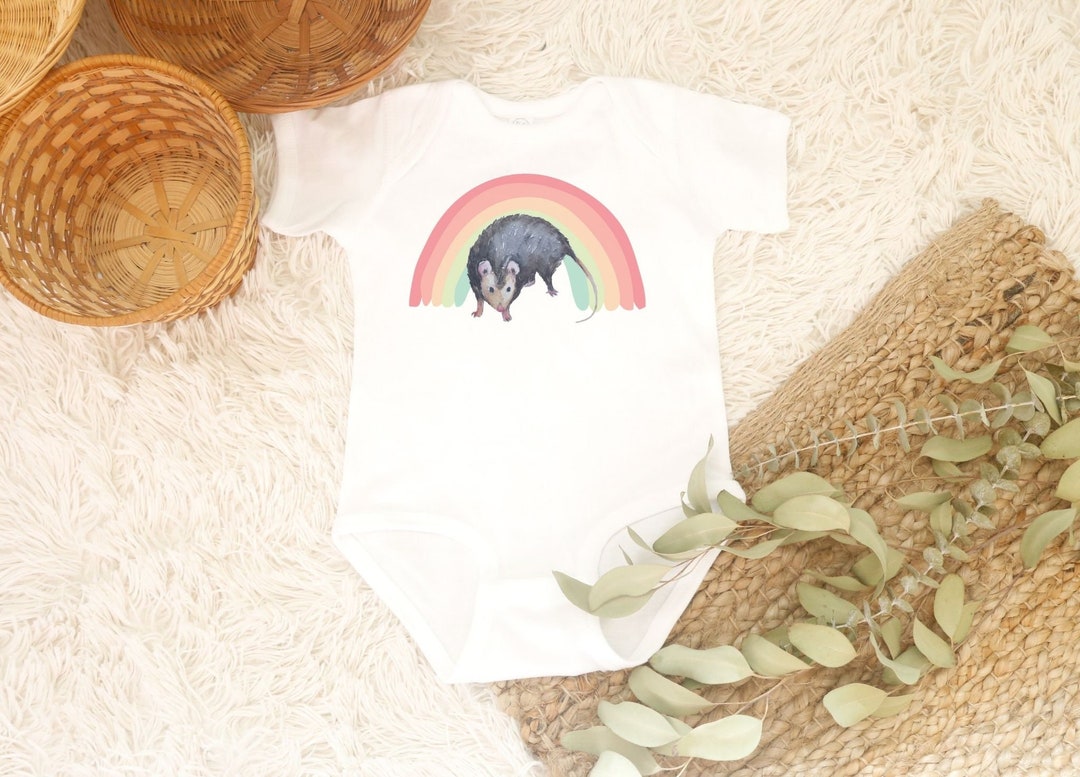 Possum Rainbow Infant Baby Rib Bodysuit, Cute Possum Baby Clothes ...