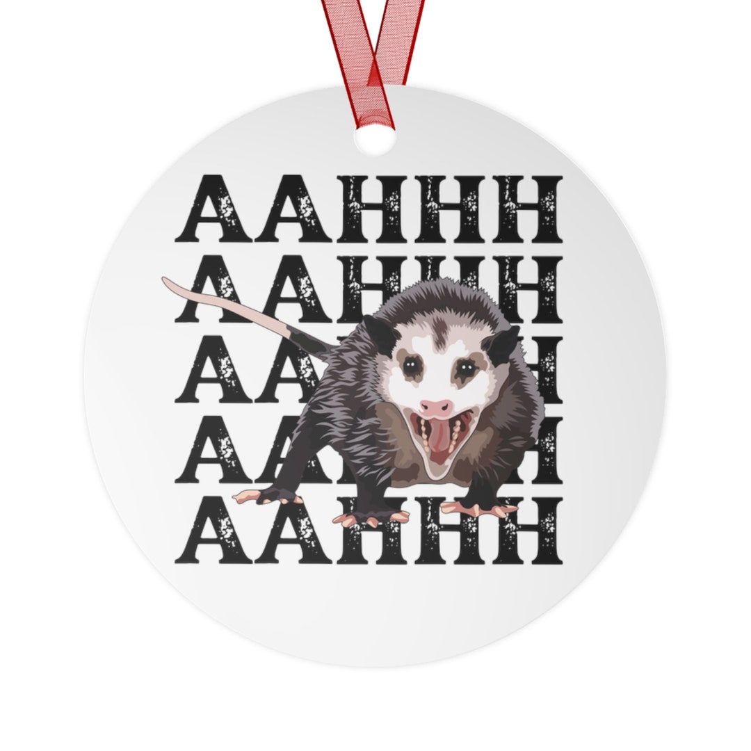 Ahhh Screaming Possum Metal Christmas Ornament, Opossum Decor, Gift for ...
