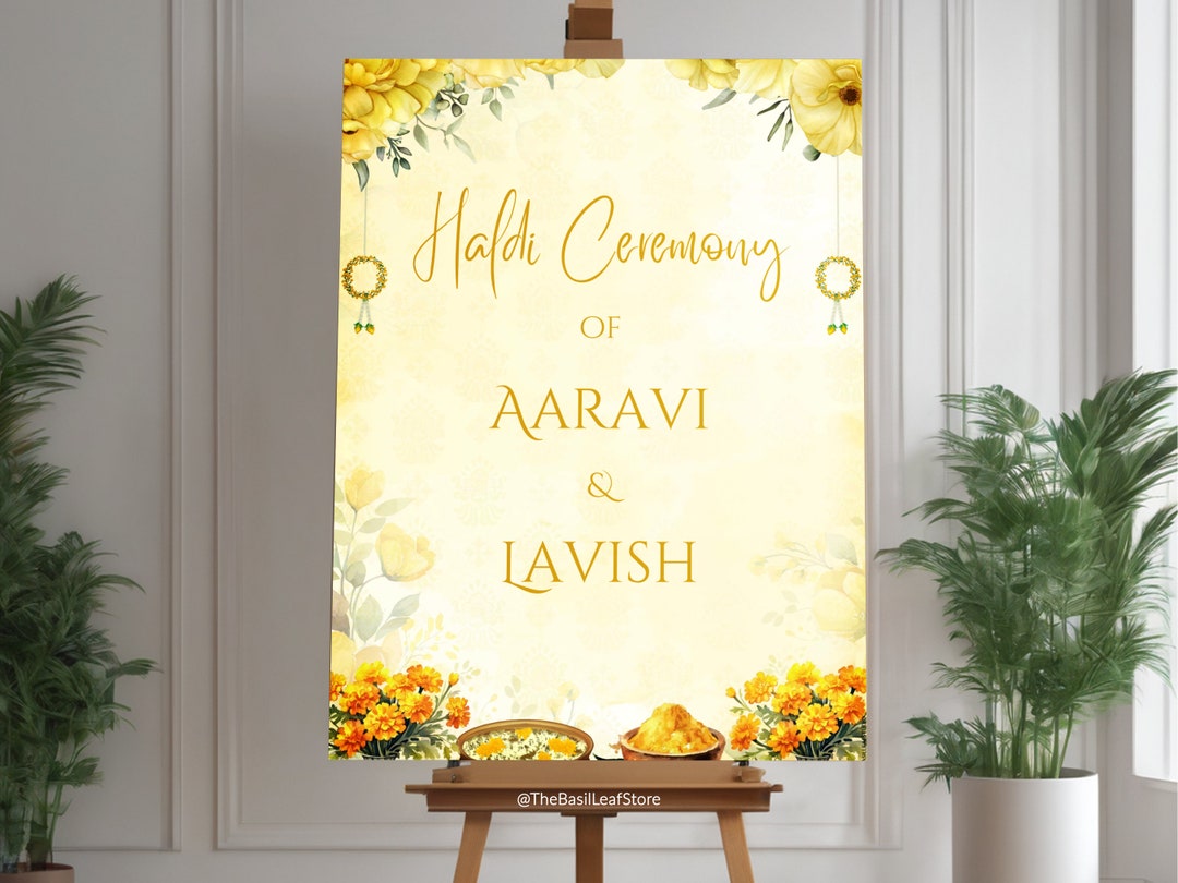 Haldi Welcome Signs for Indian Wedding as Haldi Decor Haldi Welcome ...