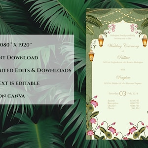 Indian Wedding Invitation Design for Traditional Wedding Pichwai ...